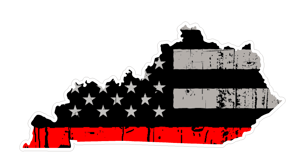 Kentucky State (C18) Thin Red Line Vinyl Decal Sticker Car/Truck Laptop ...
