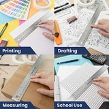 Pacific Arc Stainless Steel Ruler with Inch and Metric(mm), Non Skid ...