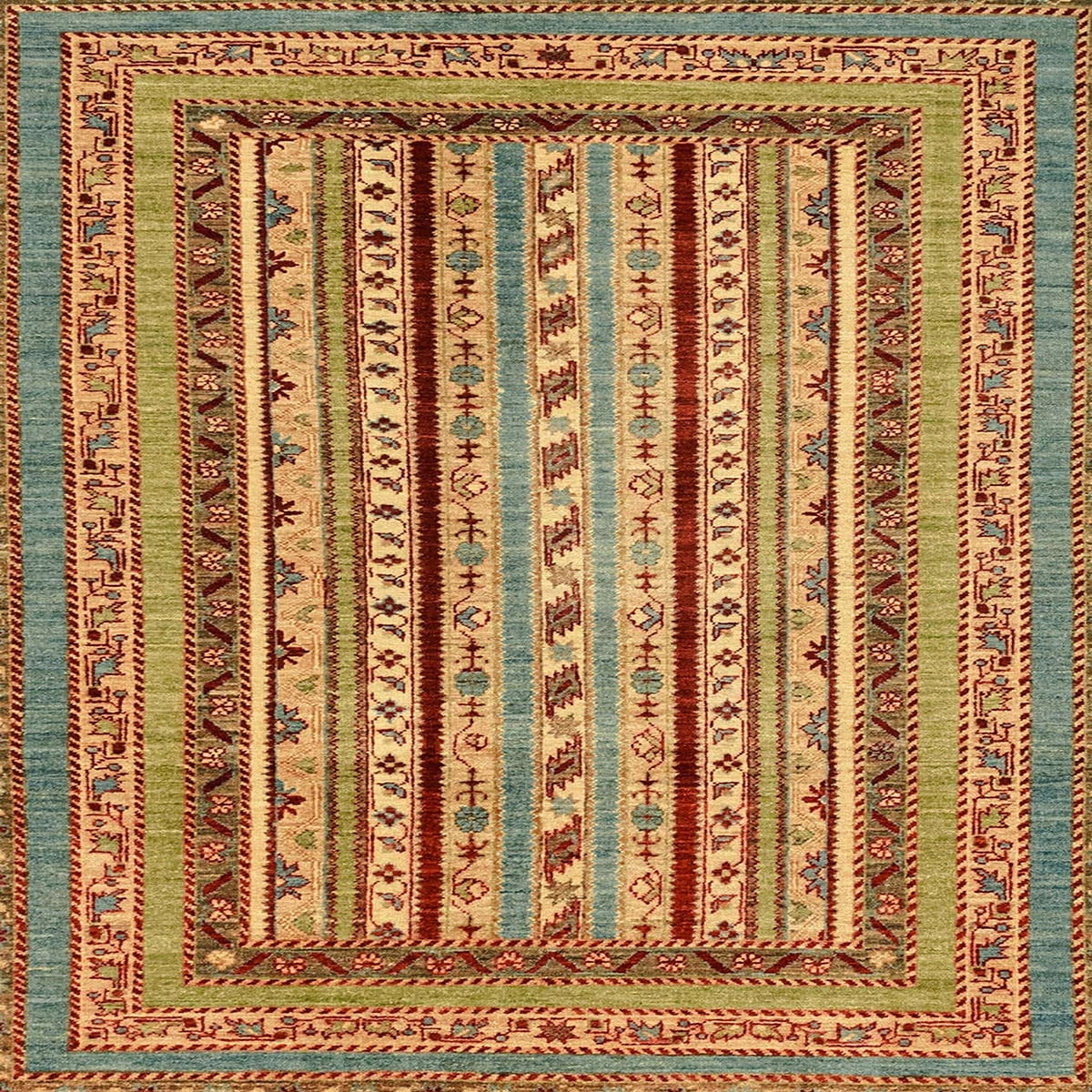 Ahgly Company Indoor Square Abstract Metallic Gold Abstract Area Rugs ...