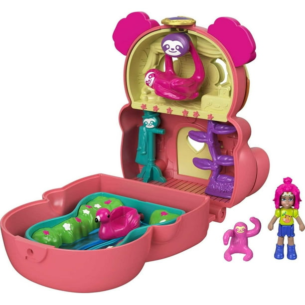Polly Pocket Flip & Find Panda Compact, Micro Doll, Pet & Accessories ...