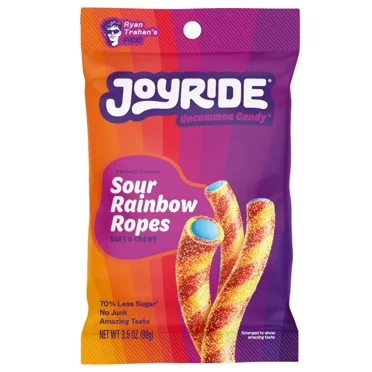 Joyride Sweets Sour Blue Raspberry Candy Strips, Vegan, Low Sugar, High ...