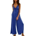 Bixock One Piece Jumpsuits for Women Side Pocket Strap Ornament Solid ...
