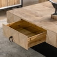 41.33"W Tea Table with 2 Storage Drawers and Three-Dimensional Embossed ...