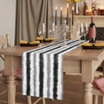 Abstract Gray Black Stripes Table Runner, Rustic Watercolor Denim ...