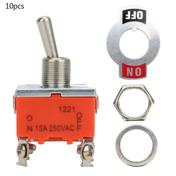 10PCS E TEN1221 AC 250V 15A Mini Toggle Switch ON OFF 2 Position 4 Pin ...