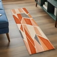 Abstract Block Runner Rugs 2x6 ft Orange Gray Block White Line Modern ...