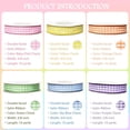 3/8" 6 Colors X 10 Yards Light Rainbow Check Satin Ribbon,60 Yards ...