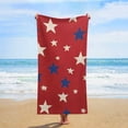 4th of July Beach Towel Red Star Scatter Pattern Absorbent Compact ...