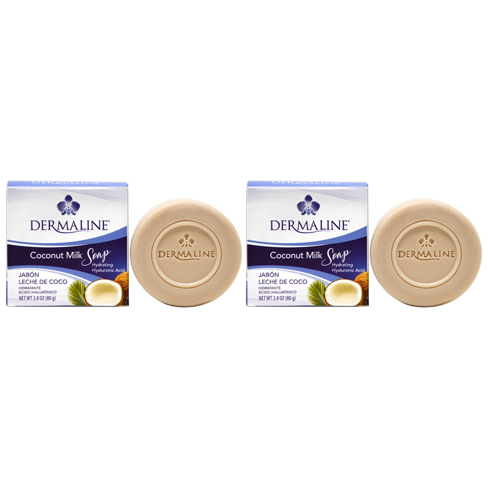 Dermaline Coconut Milk Hydrating Soap with Hyaluronic Acid ( Pack of 2 ...