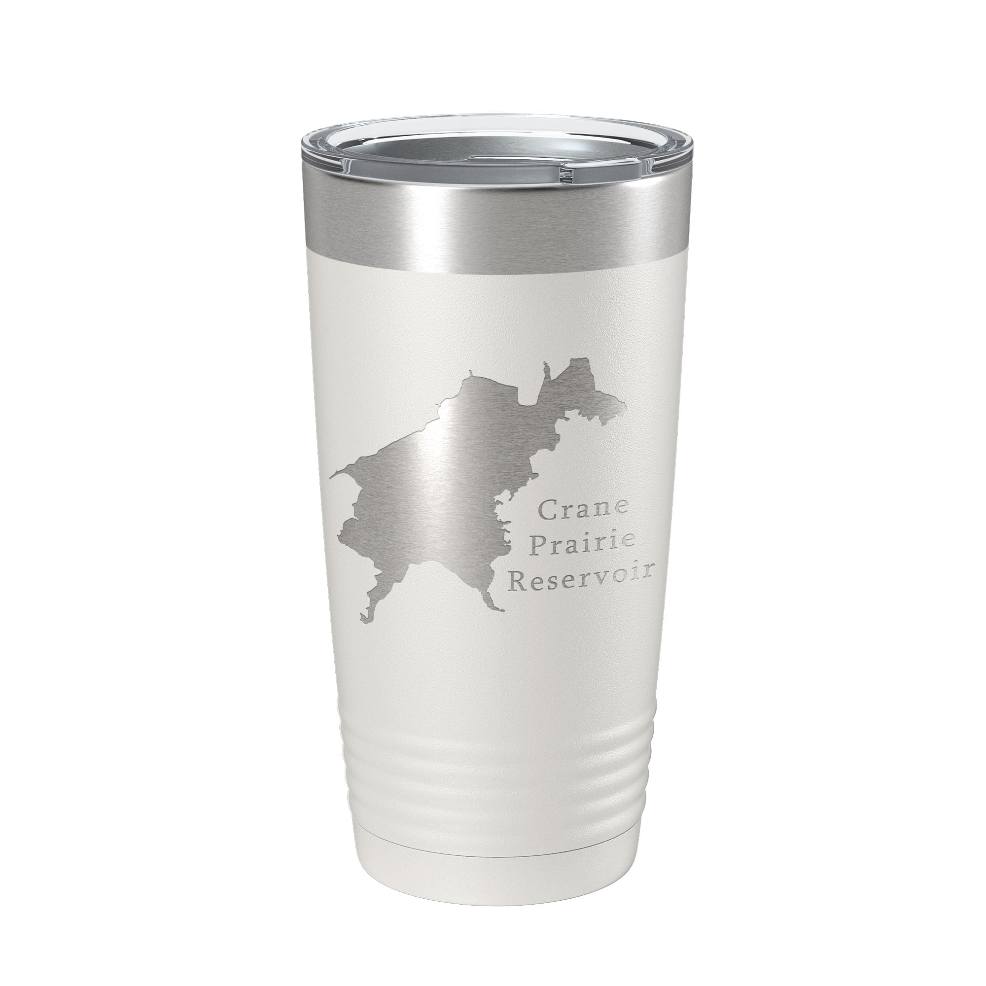 Crane Prairie Reservoir Tumbler Lake Map Travel Mug Insulated Laser ...