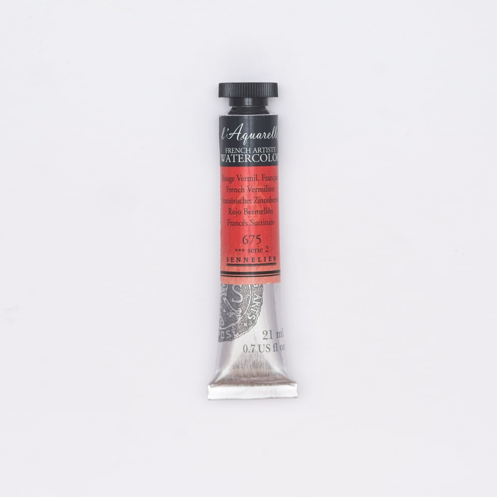 Sennelier French Artists' Watercolor, 21ml Tube, French Vermilion S2 ...