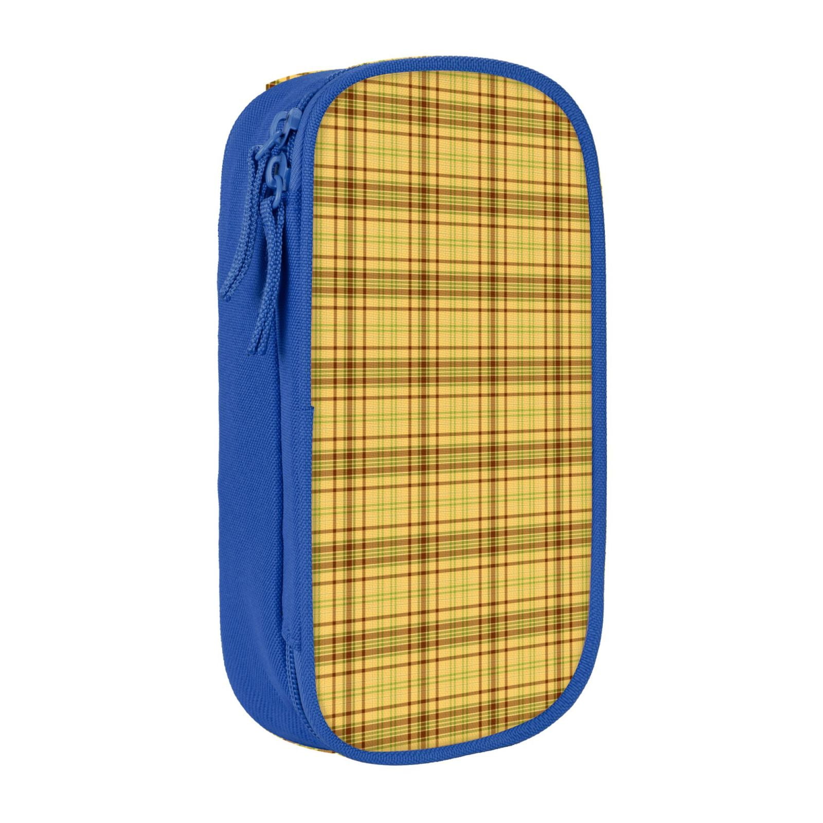 XMXY Plaid Gold Checkered Pencil Case Cute Aesthetic, Portable Pencil ...