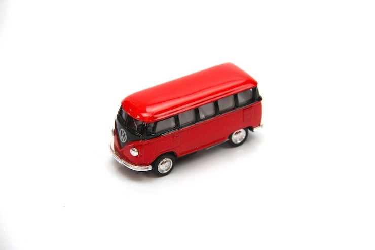4PC SET: 2.5′ Kinsmart 1962 VW Volkswagen Bus Diecast Model Toy Car 1:64