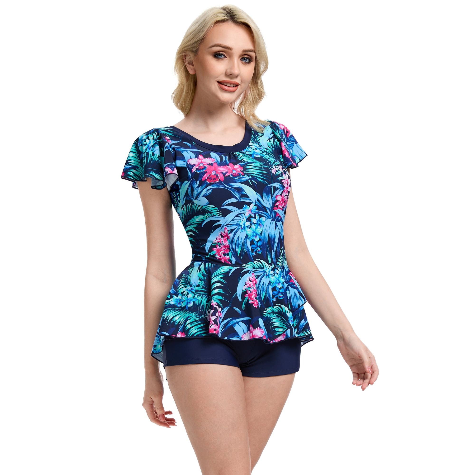 Click here for Bimei Womens Mastectomy One-Piece Swimsuit With Ru... prices