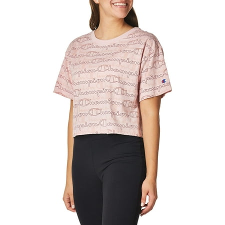 Champion Women's Cropped, Layered Scripts Hush Pink, Large | Walmart Canada