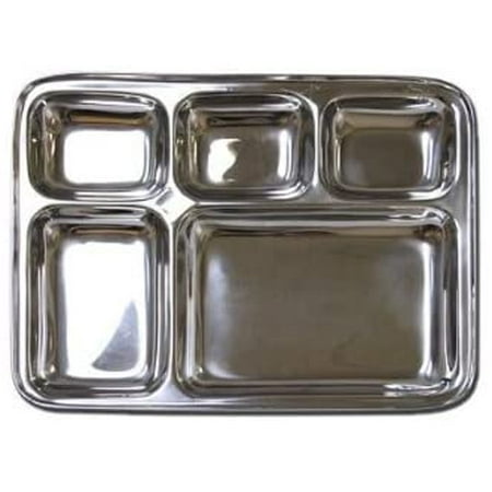 Mess Plate Dinner Plate 5 Compartment Stainless Steel Plates Stainless ...