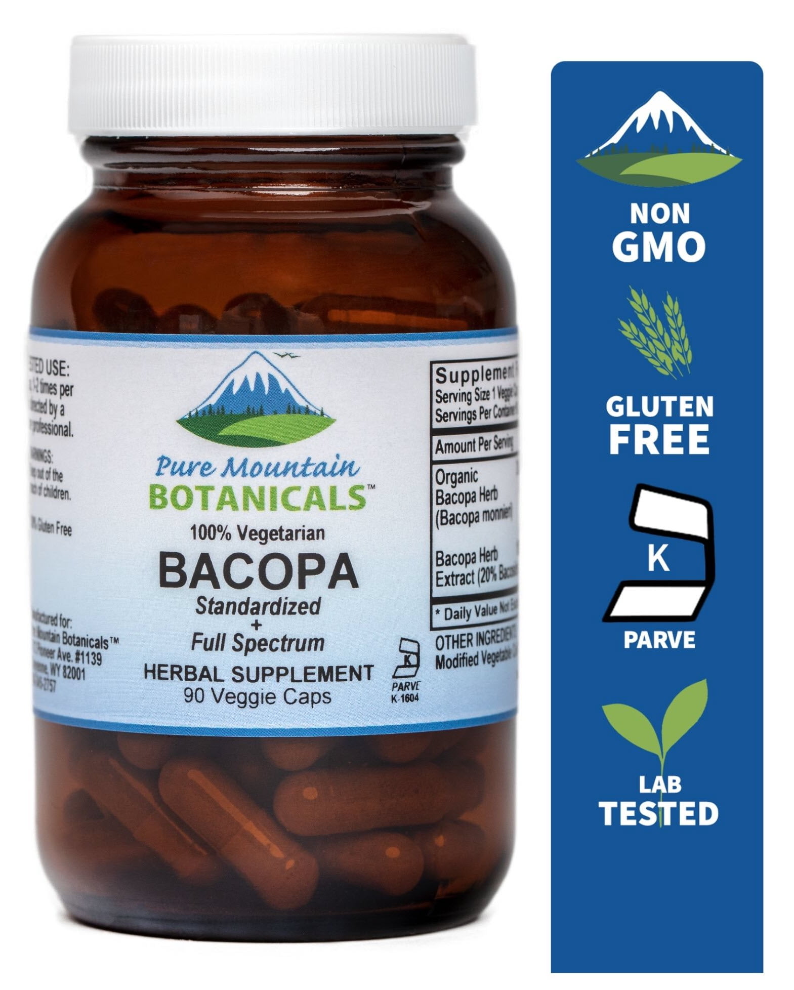 Bacopa Monnieri Capsules - 90 Vegan Caps with Organic Bacopa ...