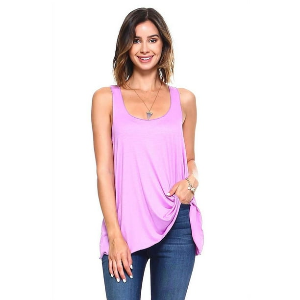 Simplicitie Women's Sleeveless Loose Fit Flowy Workout Racerback Tank ...