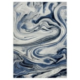Luxe Weavers Modern Abstract Marble Swirl Blue 8x10 Area Rug Living ...