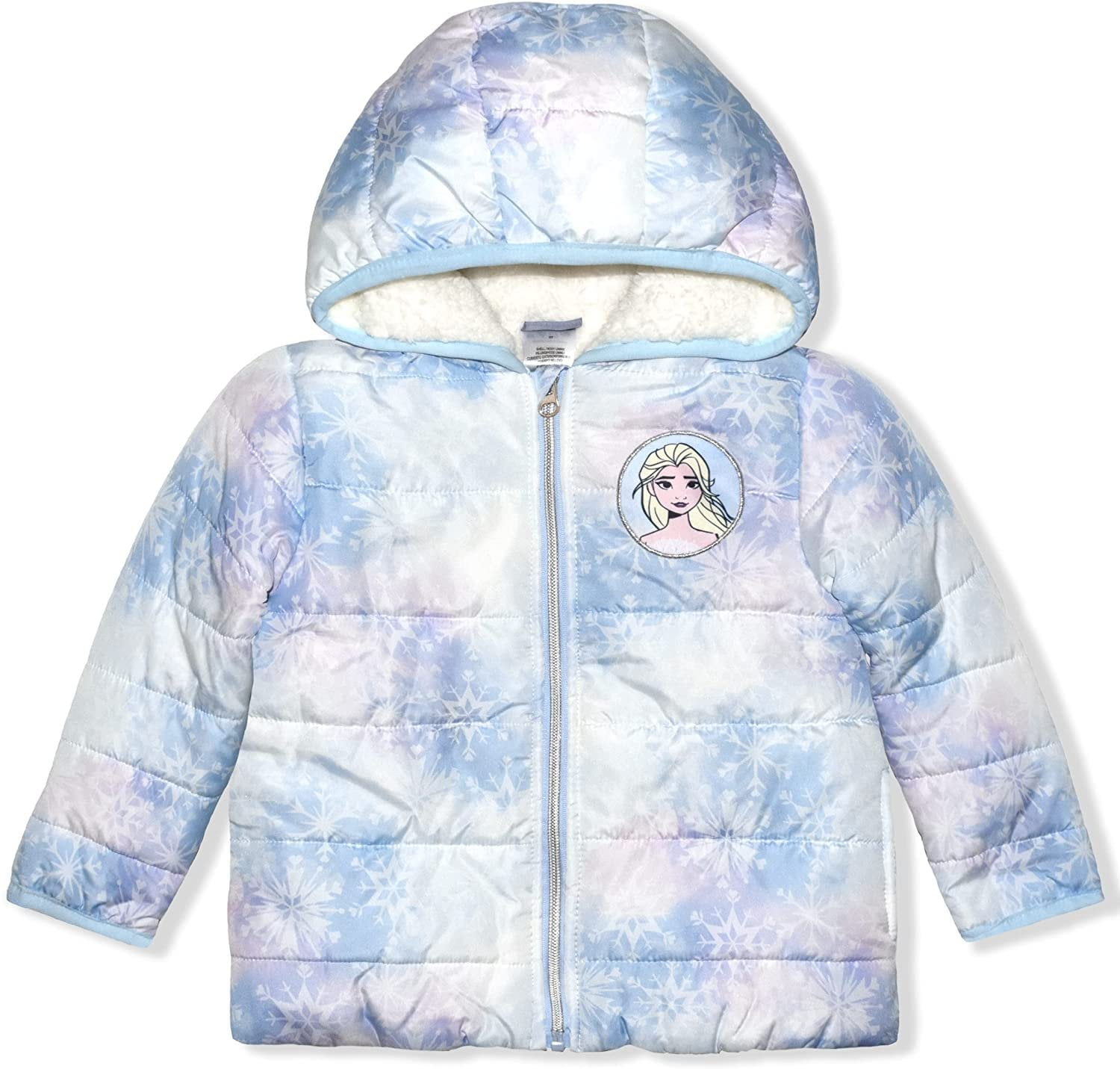 Disney Girl's Frozen Hooded Puffer Jacket, Queen Elsa Print - Walmart.com