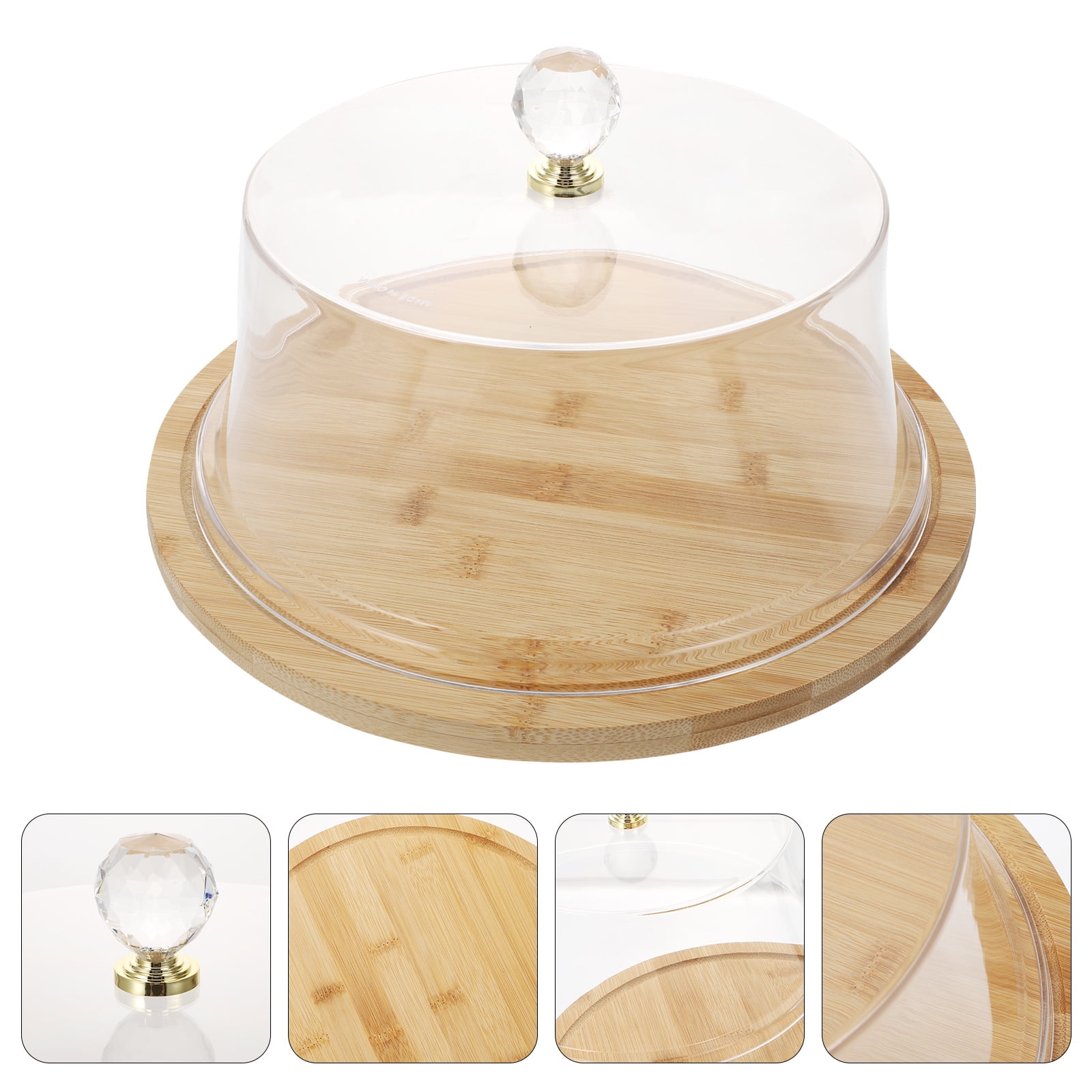 Buy NUOLUX Cake Dome Glass Cover Food Cloche Tray Smoking Lid Stand ...