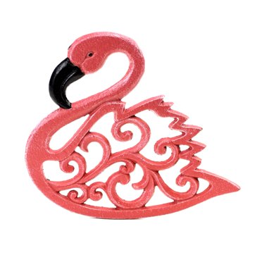 Tropical Paradise Pink Flamingo Bird Scrollwork Cast Iron Wall Or Table ...