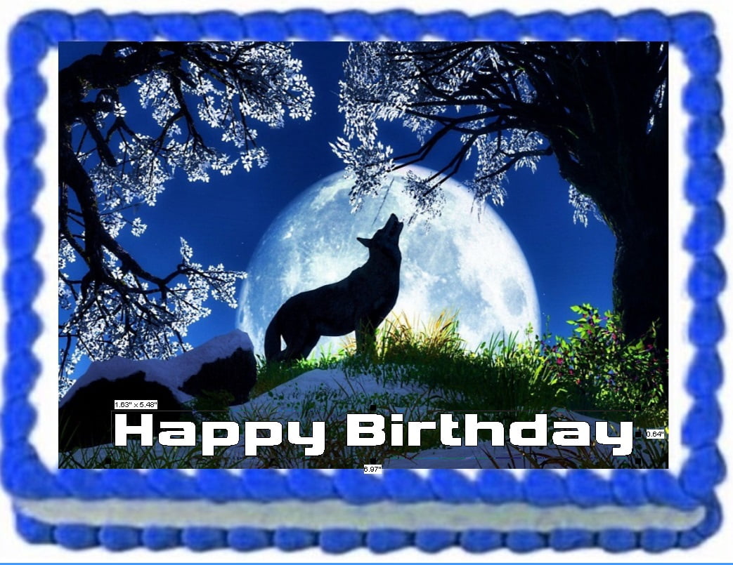 Wolf Wolves Howling Image Birthday Edible Cake Topper Frosting Sheet ...
