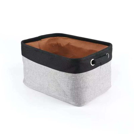 FanShow Cotton Jute Foldable Storage Box with Handles, Laundry Hamper ...