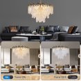 FINE MAKER 23.6" Modern 8 Light Gold Crystal Glass Chandelier - Walmart.com