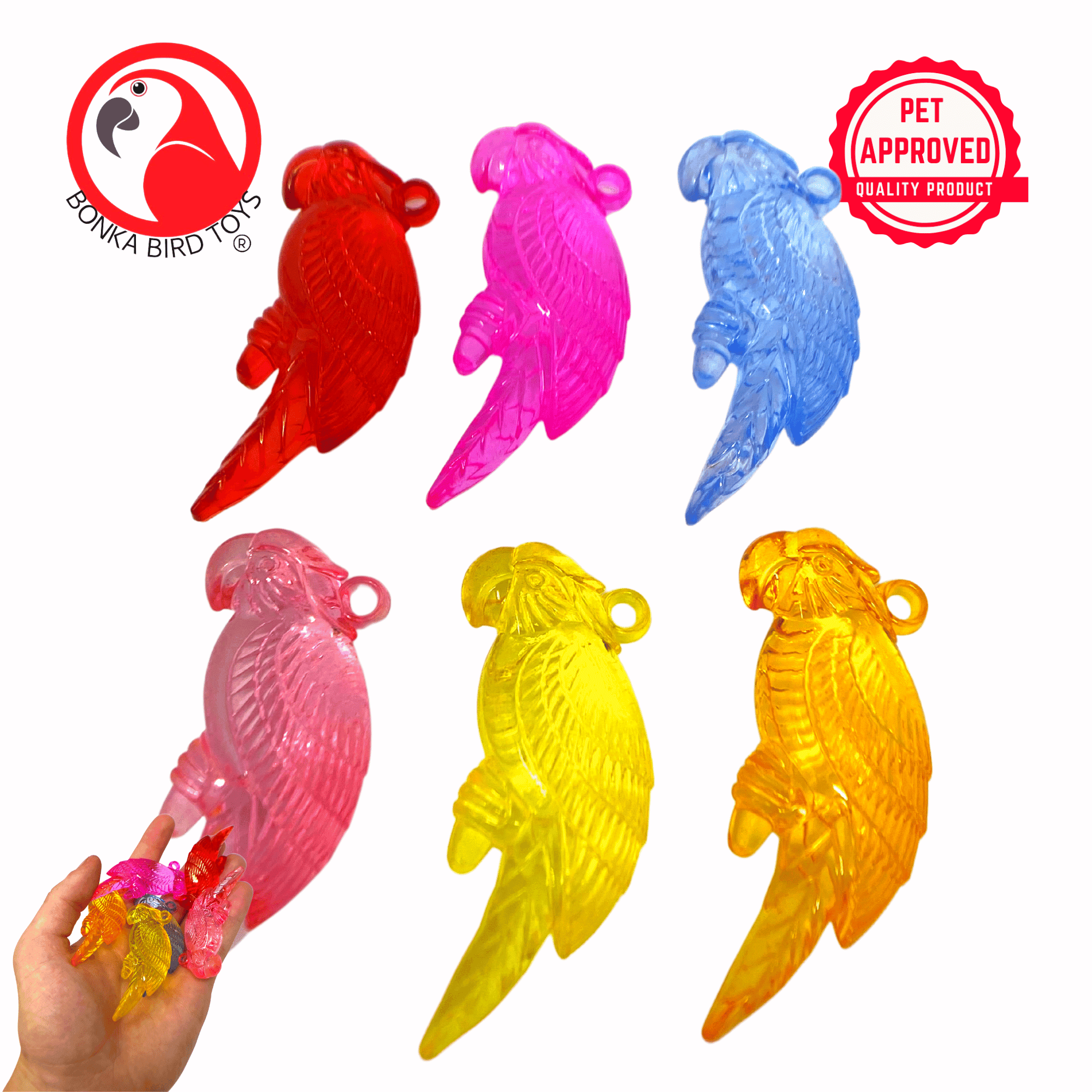 Bonka Bird Toys 2526 Pk6 Color Acrylic Parrot Beads - Walmart.com