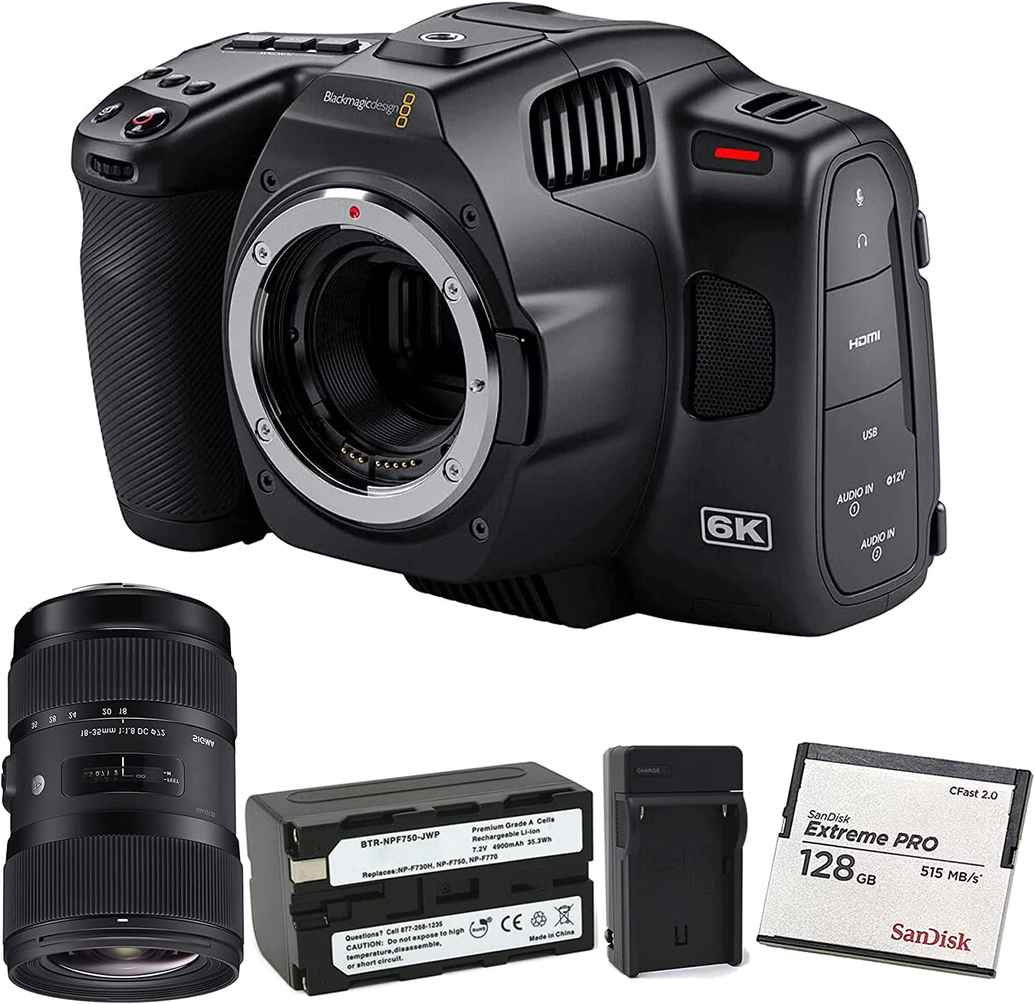 Blackmagic 6K Pro Pocket Design Cinema Camera for Canon EF | 13-Stop ...