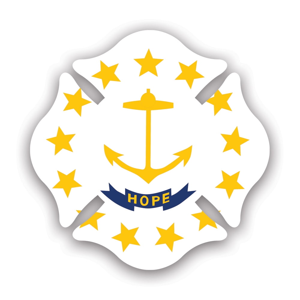 Rhode Island State Maltese Cross Shaped Sticker Decal - Self Adhesive ...