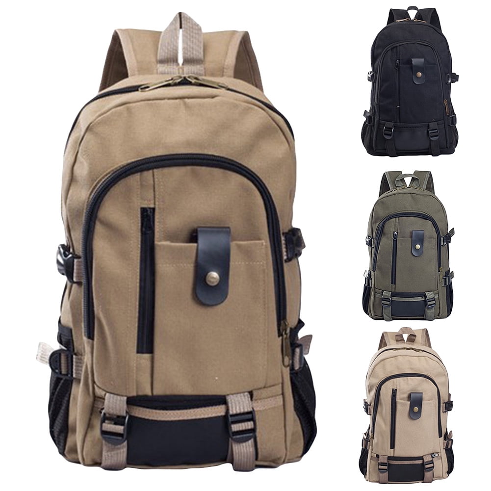 YDxl Casual Solid Color Large Capacity Zipper Rucksack Men Travel ...