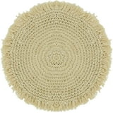 Fennco Styles Boho Macrame Cotton Placemats 15" Round, Set of 2 - Beige ...
