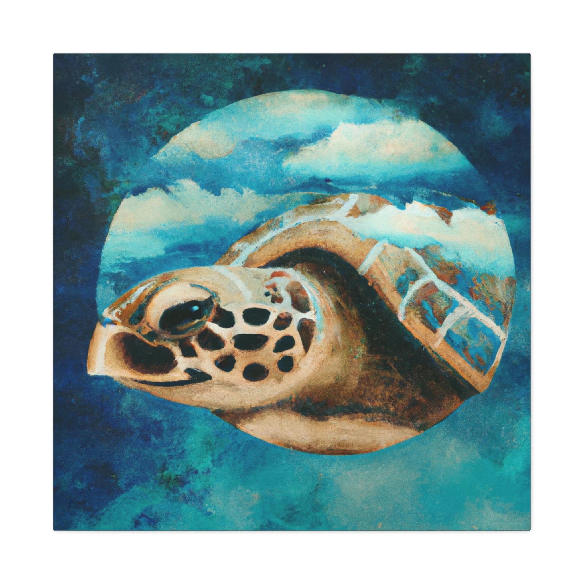 Sea Turtle in Surrealism - Canvas - Walmart.com