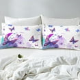 Watercolor Butterfly Bed Sheets Set Queen Size,Purple Tie Dyed ...