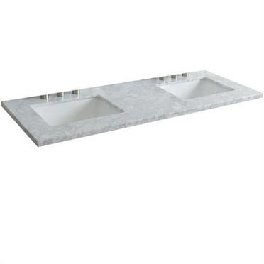 Laviva White Carrara Marble Countertop - 60" - Single Hole with ...