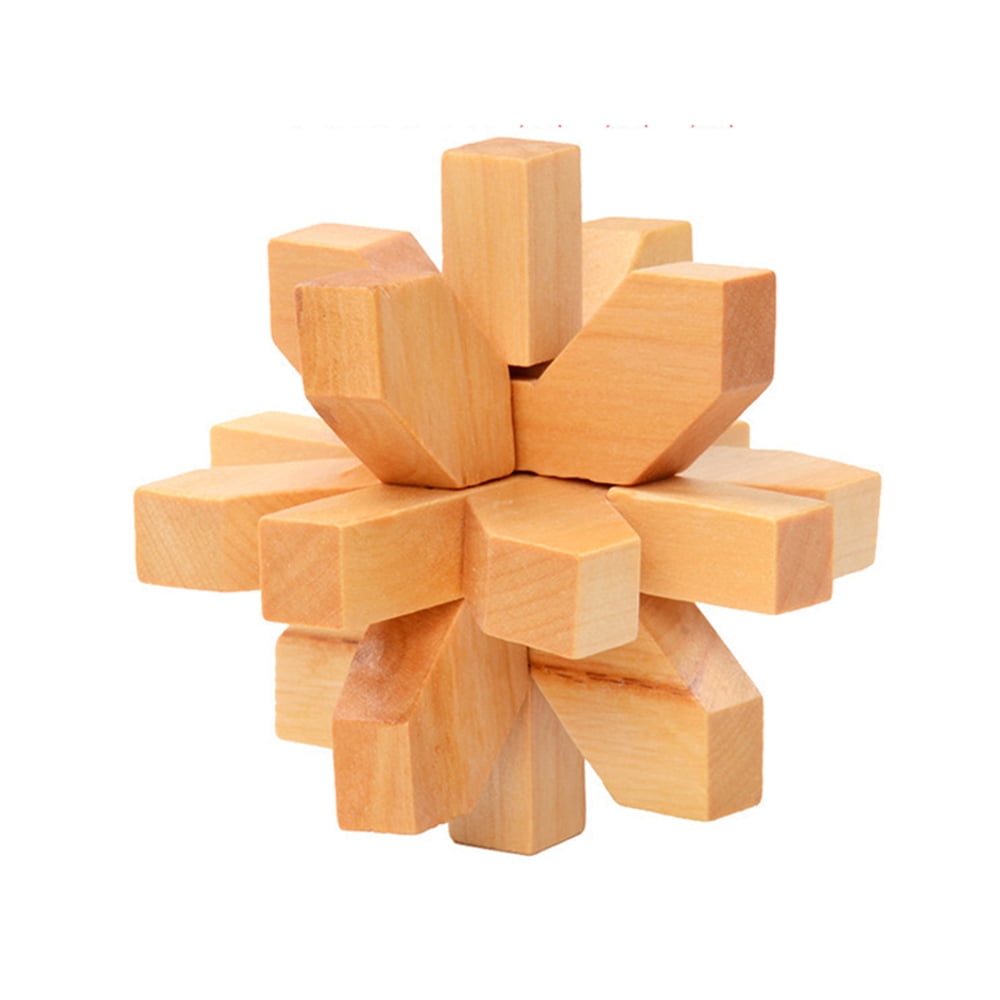 Children Toys For Adults Kids Interlocking 3D Wooden Kong Ming Lock IQ ...