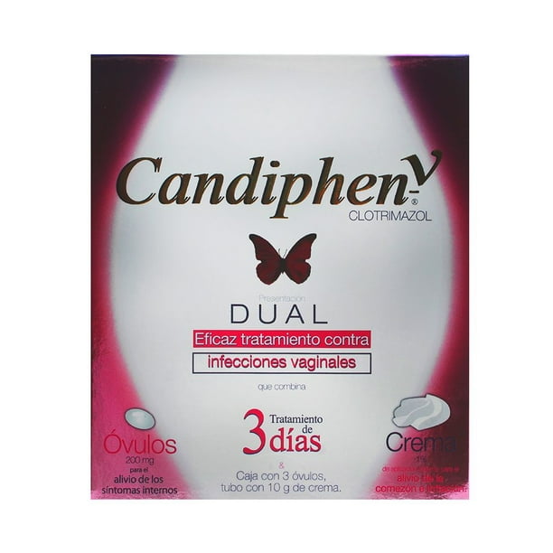 Candiphen - V 200 Mg Dual Caja Con Óvulos Y Crema 1 % Para 3 Candiphen ...