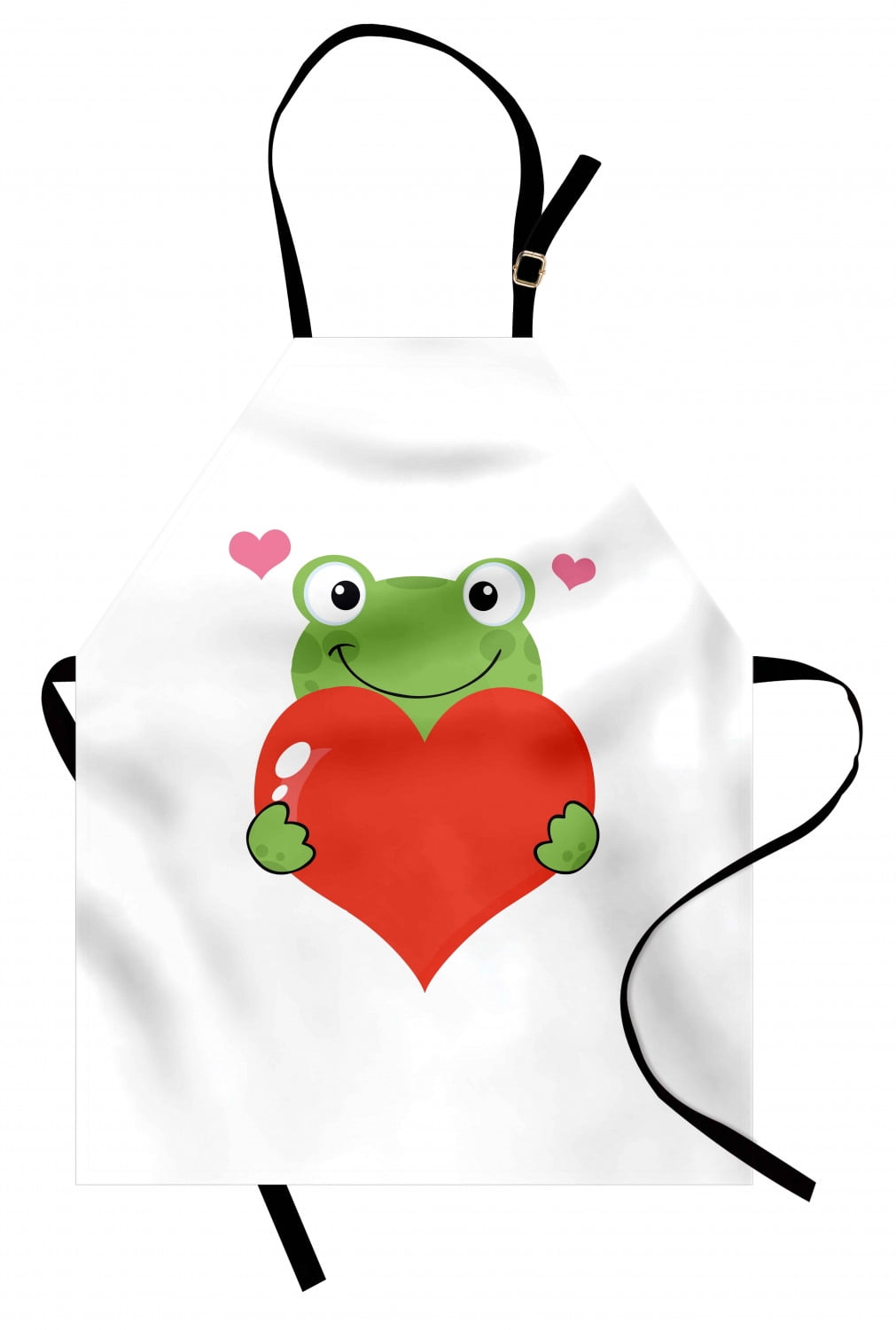 Love Apron Cute Cartoon Frog Holding Giant Heart Adoration Theme Funny ...