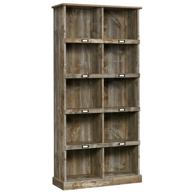 Sauder Granite Trace Contemporary Tall 10-Shelf Wood Bookcase in Rustic ...