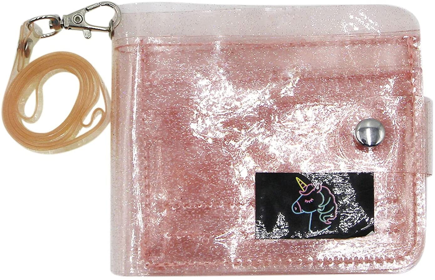 Clear Jelly Wallet for Women Small Transparent Slim Bifold Coin Pouch ...