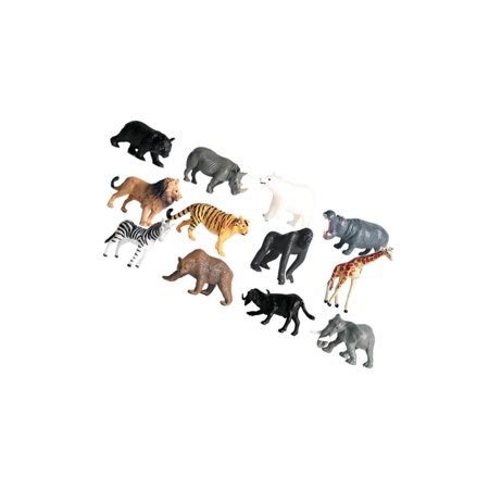 ruzhgo 12 Pieces Realistic Wildlife/Zoo Animal Model Figurine Kids ...