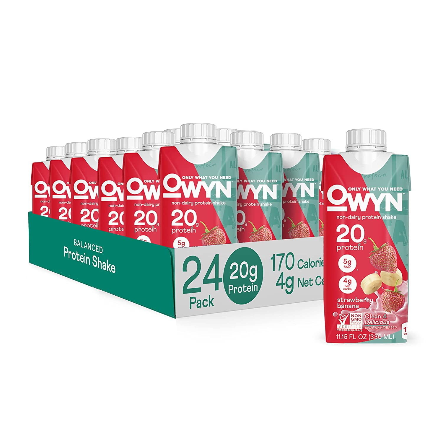 OWYN Plant Based Nutrition Drink, Strawberry Banana, 20g Protein, 11.15 ...
