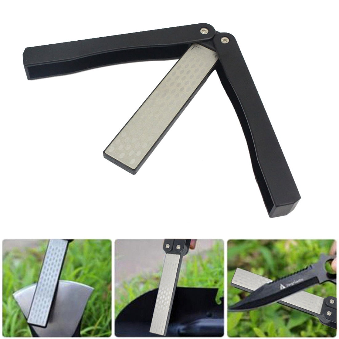Ssxinyu Diamond cut Sharpener Stone For Camping Double Sided Folded ...