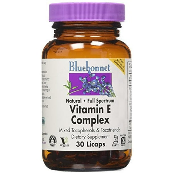 Bluebonnet Nutrition Natural Full Spectrum Vitamin E Complex Capsules, 30 Ct - Walmart.com