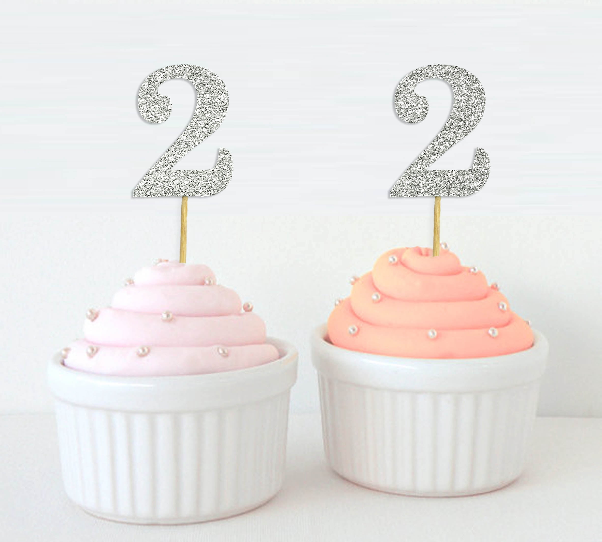 Darling Souvenir, Number 2 Birthday Cupcake Toppers, Birthday ...