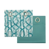 Mainstays 4-Piece Transitional Printed Grommet Light Filtering Window ...