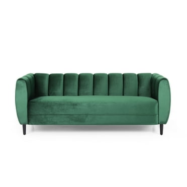 Modway Sanguine Vertical Channel Tufted Performance Velvet Sofa in Navy ...