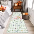 Easter Rabbit Washable Area Rug 2 x 6 ft Spring Bunny Ears Foot Colored ...